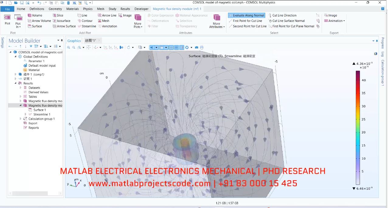 COMSOL MAGNETIC FIELD OF COIL