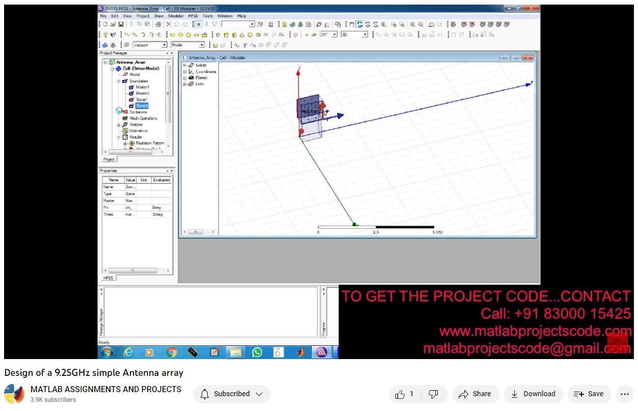 Design of a 9.25GHz simple Antenna array