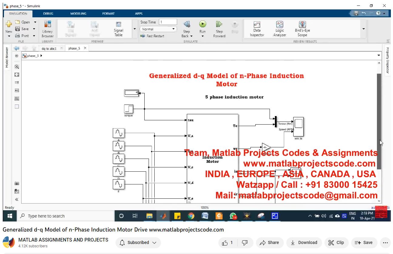 Generalized d-q Model of n-Phase Induction Motor Drive