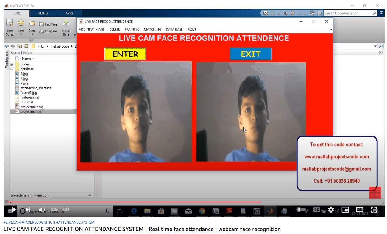 LIVE CAM FACE RECOGNITION ATTENDANCE SYSTEM _ Real time face attendance ...