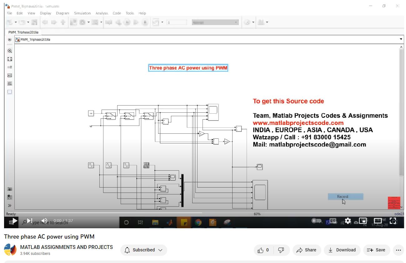Three phase AC power using PWM